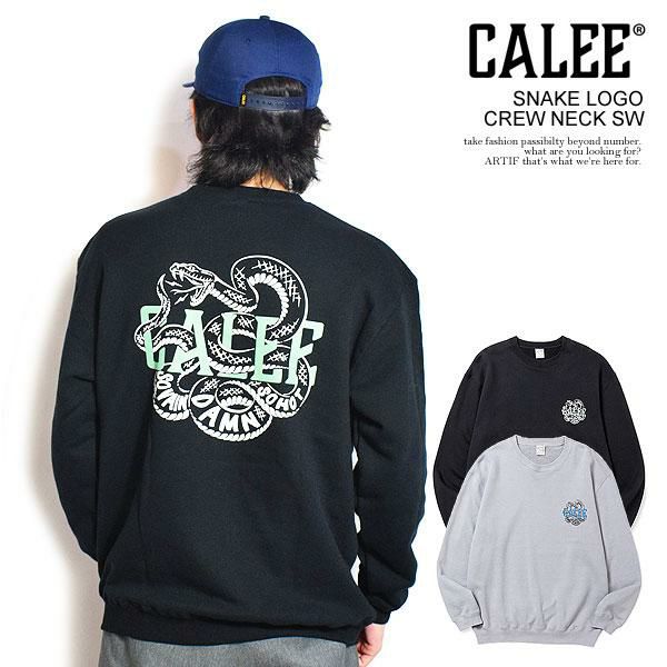 CALEE キャリー CALEE SNAKE LOGO CREW NECK SW