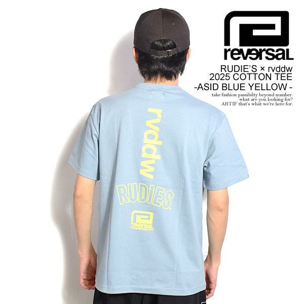 reversal リバーサル RUDIE’S × rvddw 2025 COTTON TEE -ASID BLUE YELLOW ...