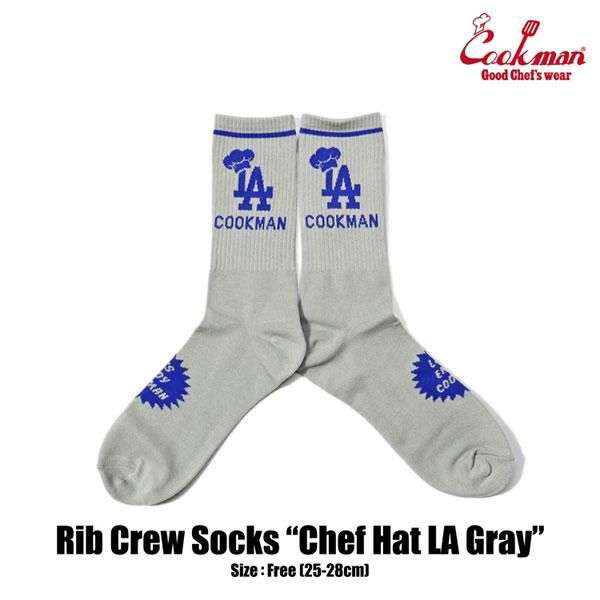 COOKMAN クックマン Rib Crew Socks Chef Hat LA Gray -GRAY- | ARTIF [ストリートブランド ...